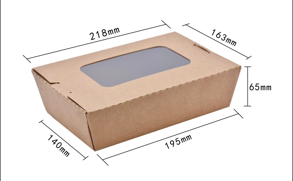 Kraft Takeout Box with Window – Binlin Linen Manufacturers